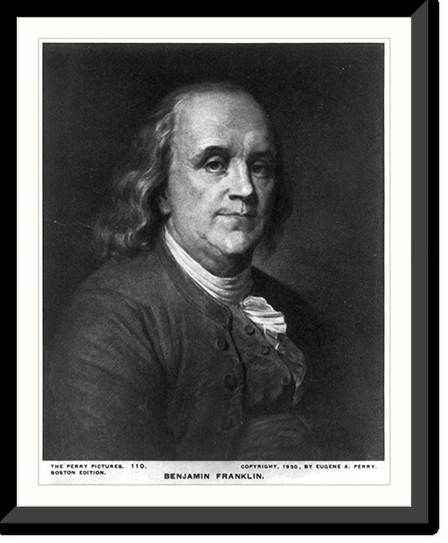 Historic Framed Print, [Benjamin Franklin, 1706-1790, head and ...