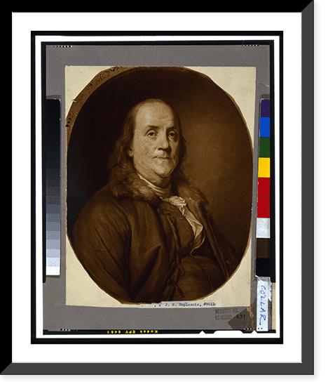 Historic Framed Print, [Benjamin Franklin, head-and-shoulders portrait ...