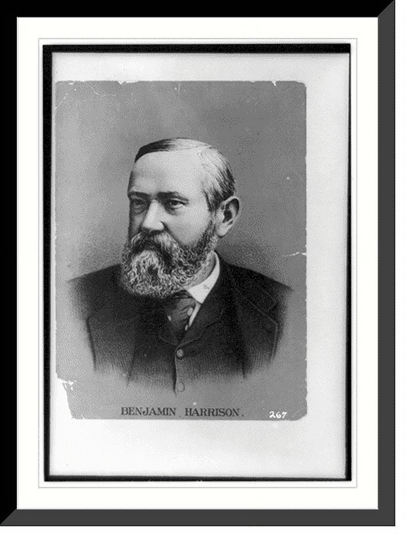 Historic Framed Print, [Benjamin Harrison, head-and-shoulders portrait ...