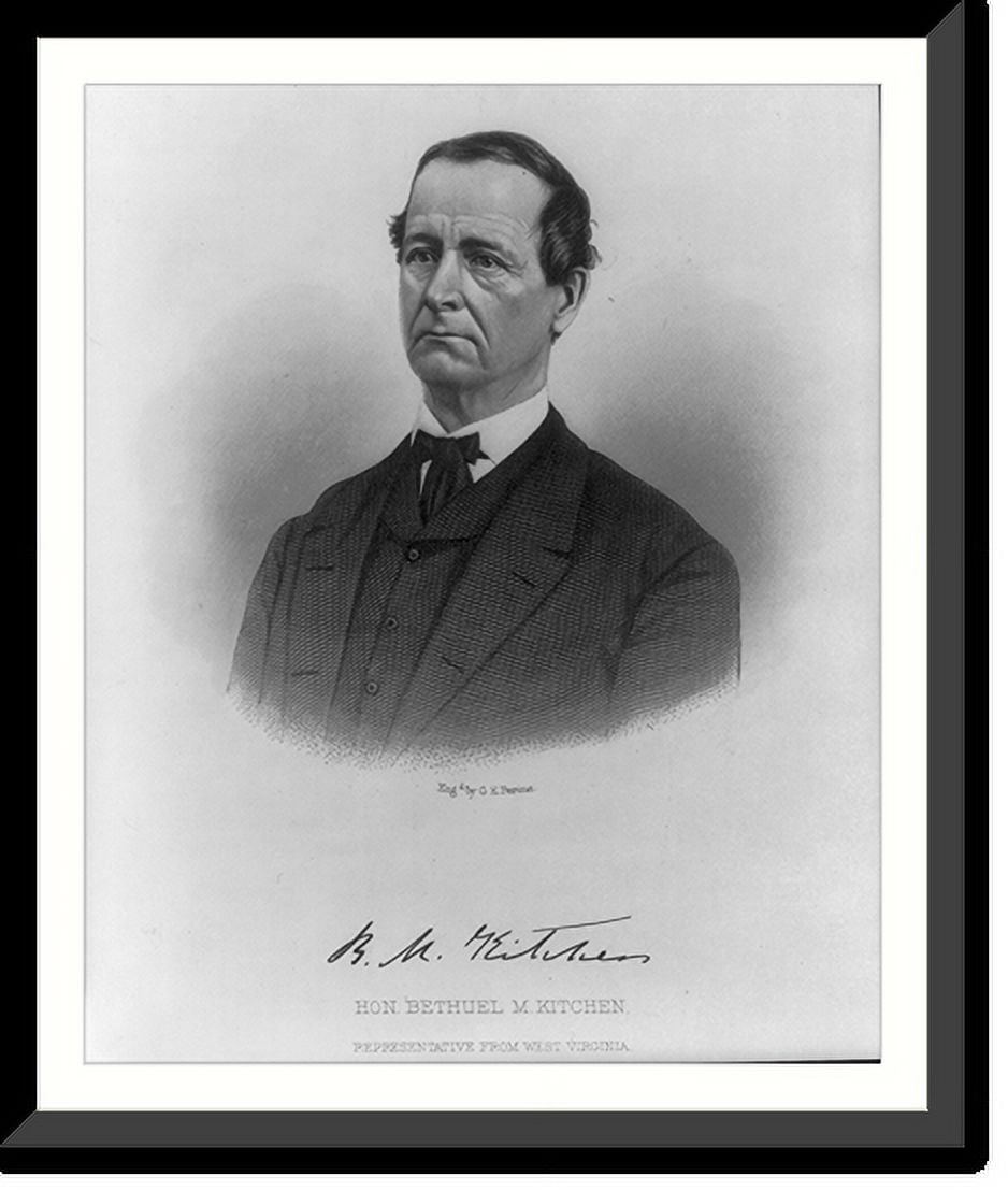 Historic Framed Print, [Bethuel M. Kitchen, head-and-shoulders portrait ...