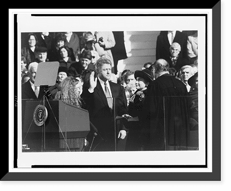 Historic Framed Print, [Bill Clinton, standing between Hillary Rodham ...