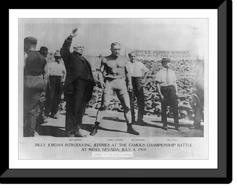 Historic Framed Print, Billy Jordan introducing Jeffries at the famous ...