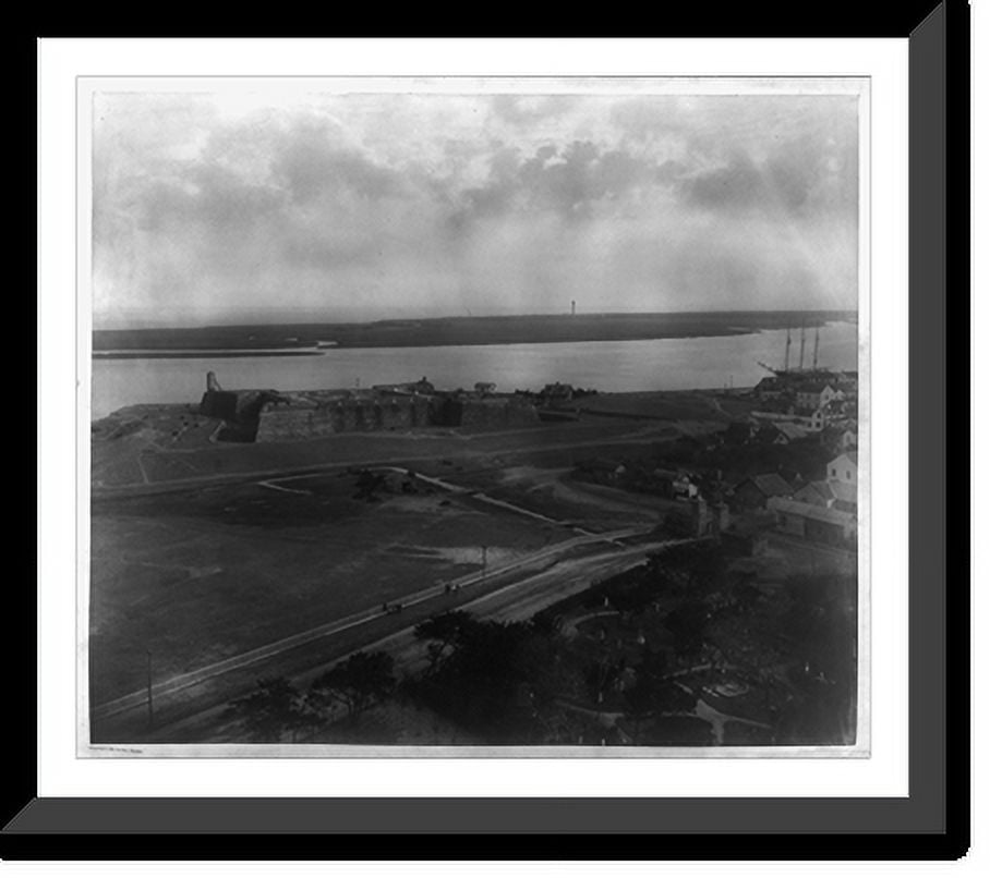 Historic Framed Print, [Bird's-eye view of Fort Marion and city gates ...