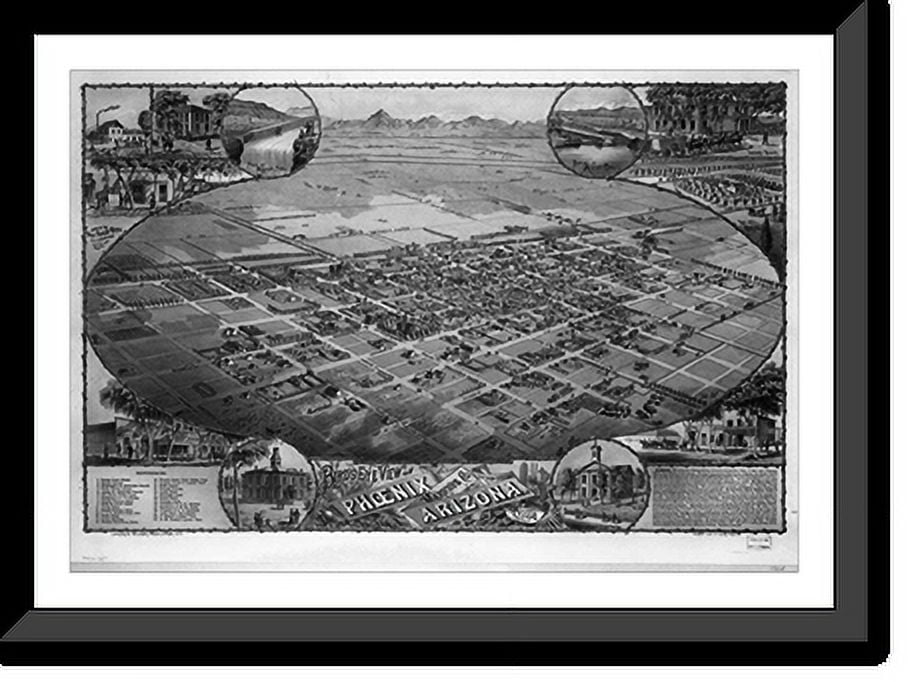 Historic Framed Print, Bird's eye view of Phoenix Maricopa Co. Arizona ...