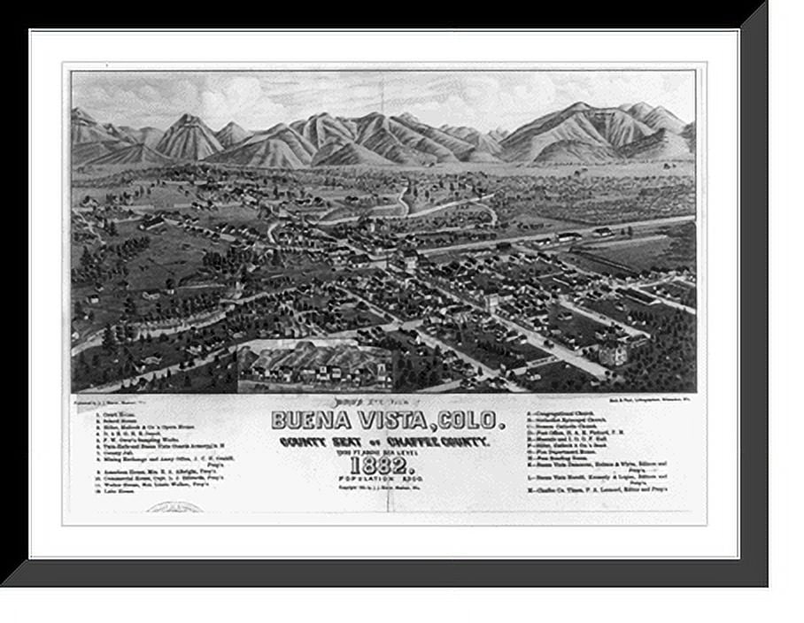 Historic Framed Print, Bird's-eye view of Holly, Colo., 17-7/8" x 21-7/ ...