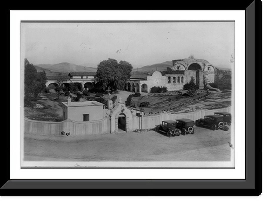 Historic Framed Print, [Bird's-eye view of San Juan Capistrano mission ...