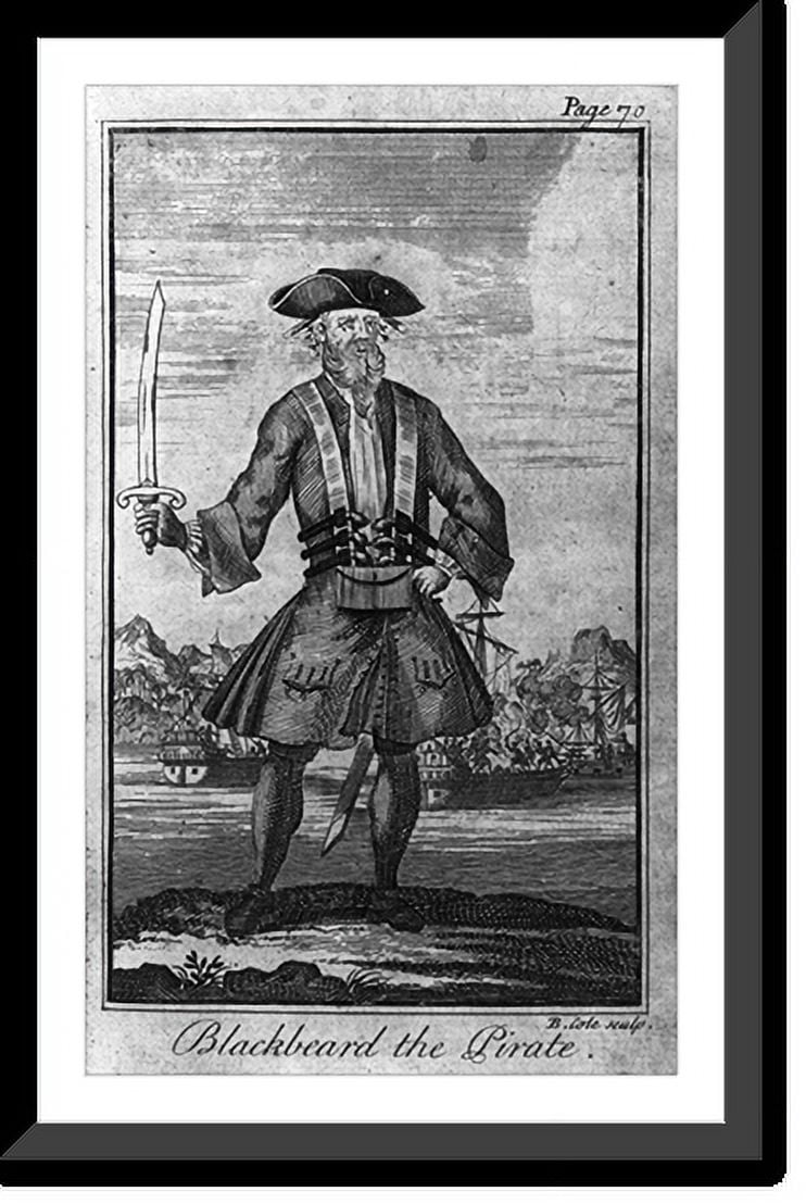 Historic Framed Print, Blackbeard the pirate, 17-7/8" x 21-7/8 ...