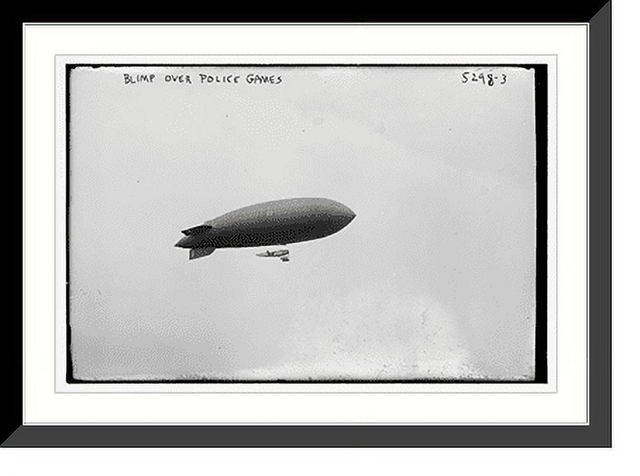 Historic Framed Print, Blimp over police games, 17-7/8" x 21-7/8 ...