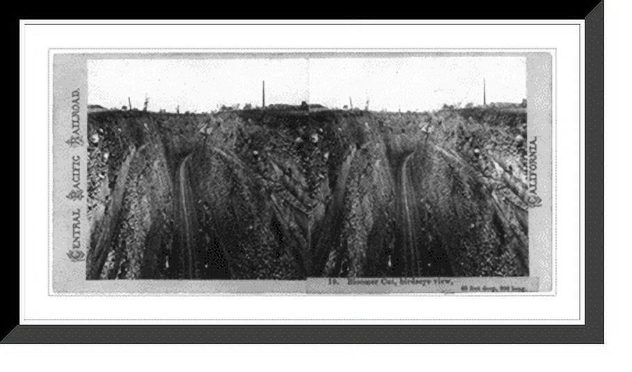 Historic Framed Print, Bloomer Cut, birdseye view. 63 feet deep, 800 ...