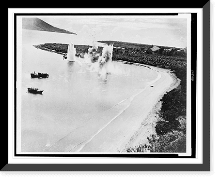 Historic Framed Print, Bombing of Hansa Bay, New Guinea.U.S. Army A.A.F ...