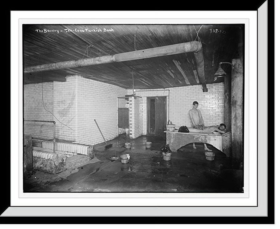 Historic Framed Print, Bowery: 10 cent Turkish Bath, 17-7/8" x 21-7/8 ...
