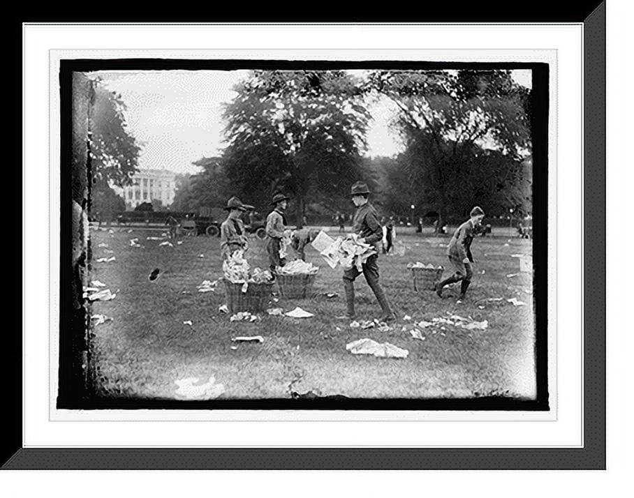 Historic Framed Print, Boy Scouts cleaning up White [...], 17-7/8" x 21 ...