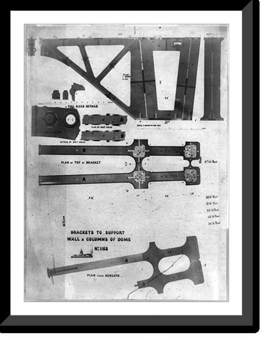 Historic Framed Print, Brackets to support wall and columns of dome, 17 ...