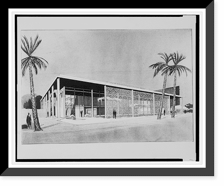 Historic Framed Print, [Bramlett Company building (project). Early scheme. Rendering], 17-7/8" x ...