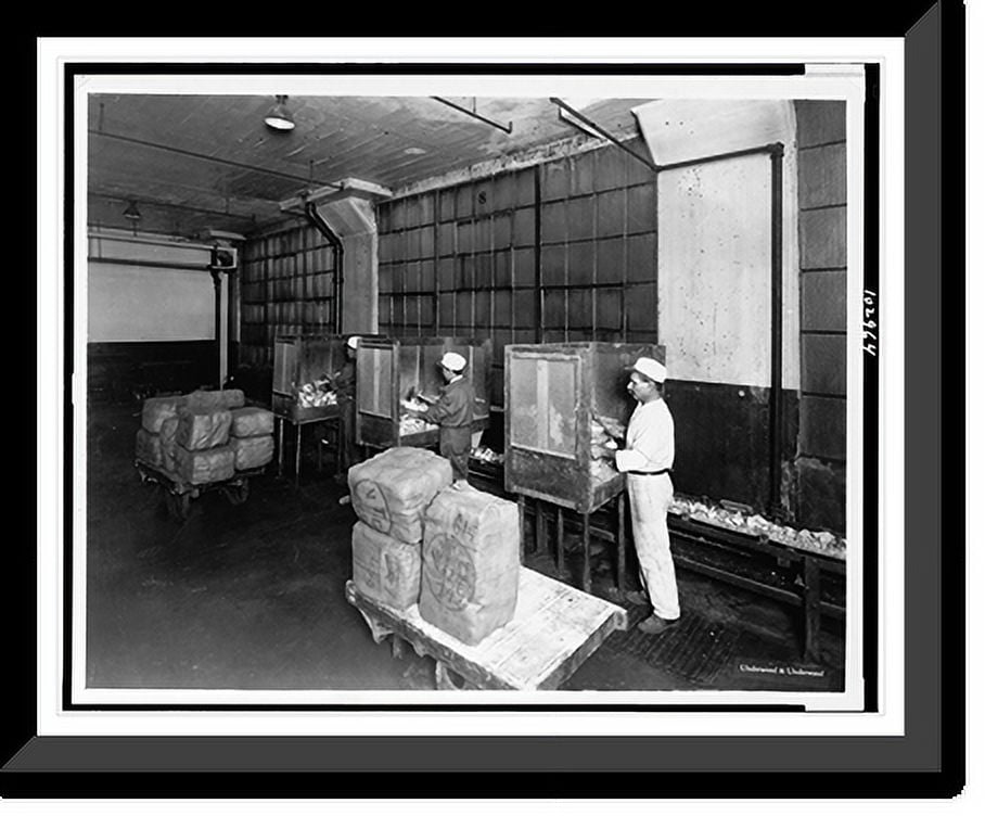 Historic Framed Print, Breaking raw chicle at the American Chicle ...