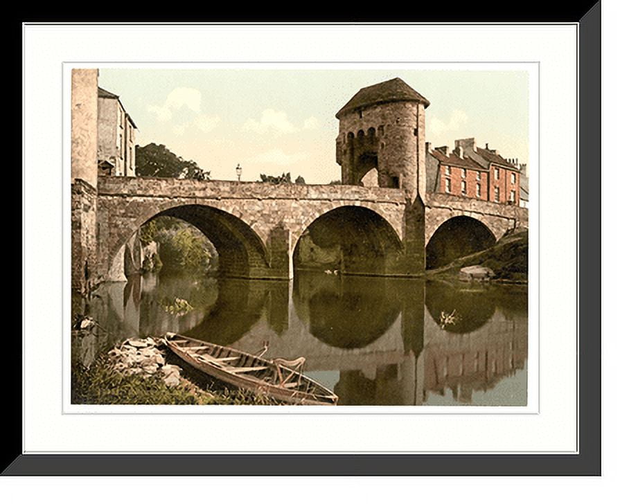 Historic Framed Print, Bridge over the Monnow Monmouth England, 17-7/8 ...