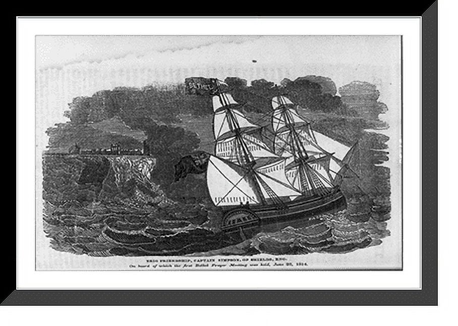 Historic Framed Print, Brig FRIENDSHIP, Captain Simpson, of Shields ...