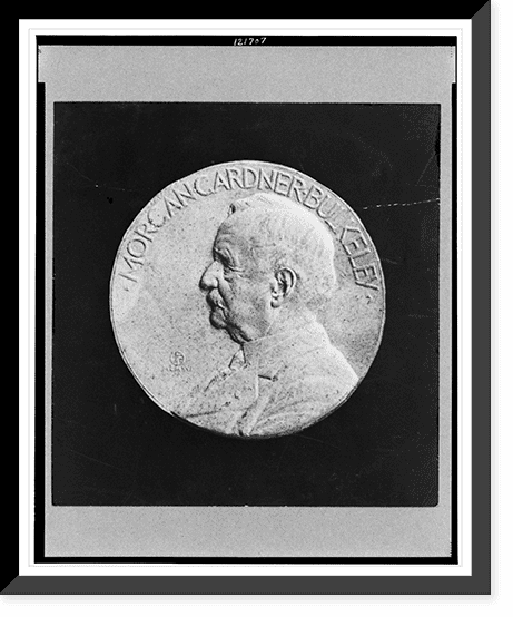 Historic Framed Print, [Bronze medal of head-and-shoulders portrait of ...