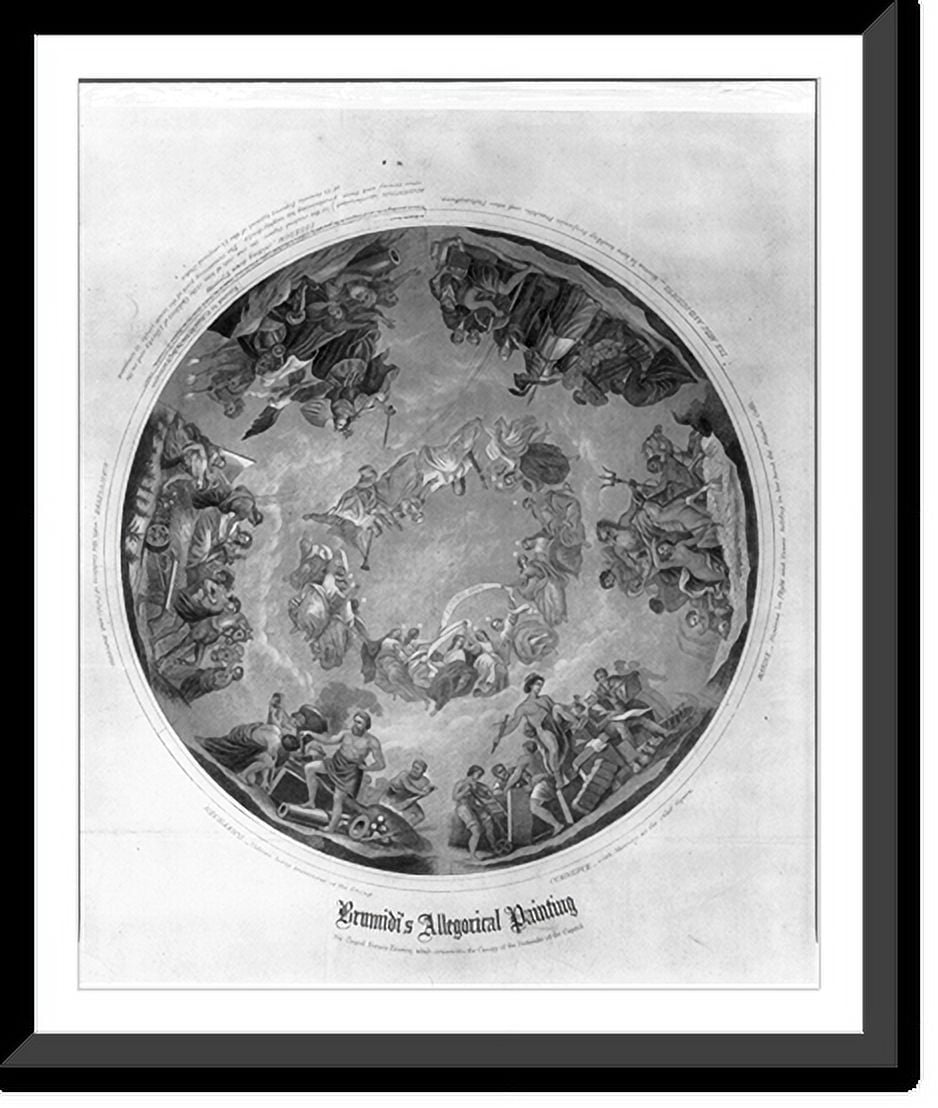 Historic Framed Print, Brumidi's allegorical painting, 17-7/8" x 21-7/8 ...