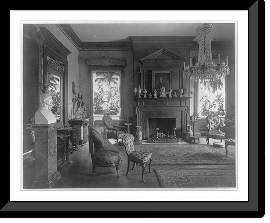 Historic Framed Print, [Building interiors: large parlor - Hampton ...
