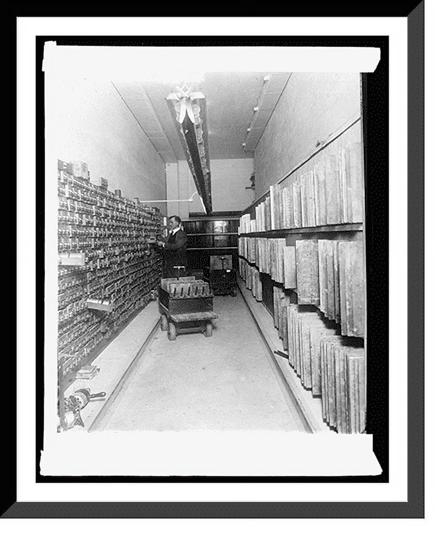 Historic Framed Print, Bureau Eng. & Ptg. Interior of plate vault, roll ...