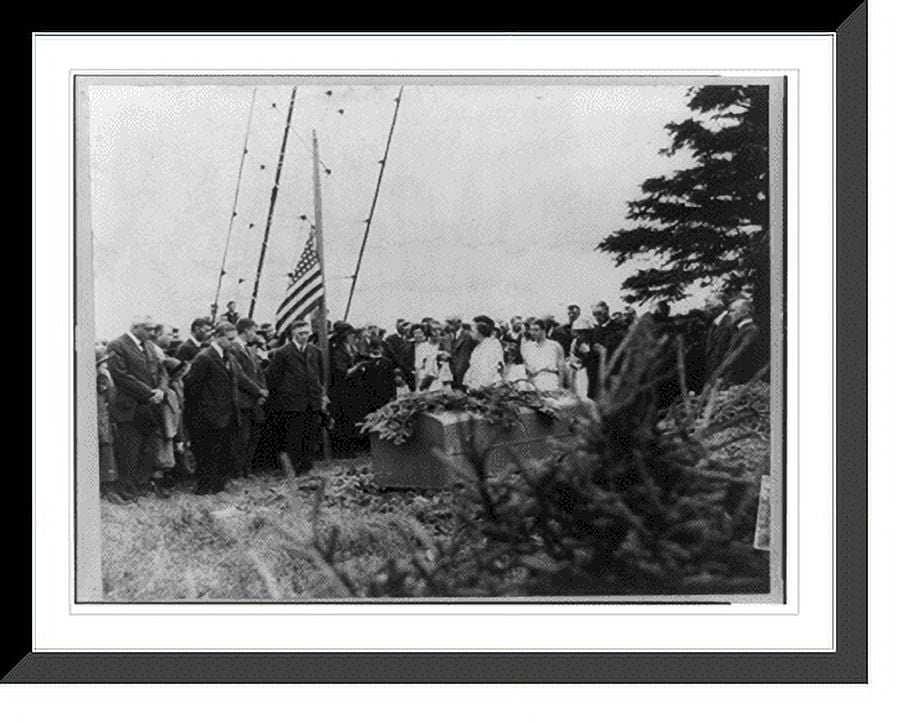 Historic Framed Print, [Burial of Alexander Graham Bell on the peak of ...