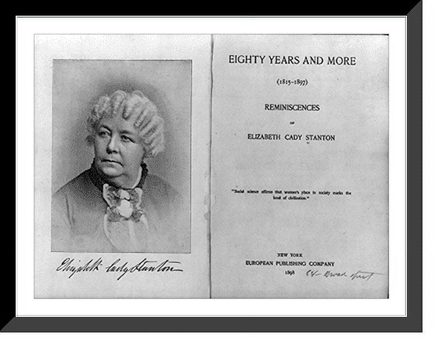 Historic Framed Print, [Bust portrait of Elizabeth Cady Stanton, title ...