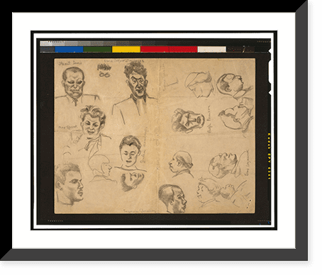 Historic Framed Print, [Bust portraits of Stuart Davis, Max Spivak ...