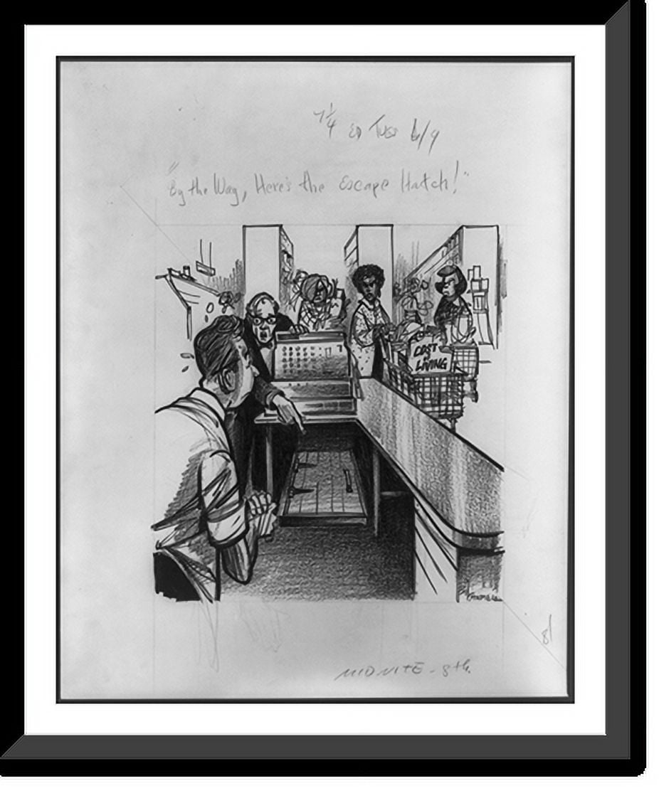 Historic Framed Print, By the way, here's the escape hatch!"", 17-7/8 ...