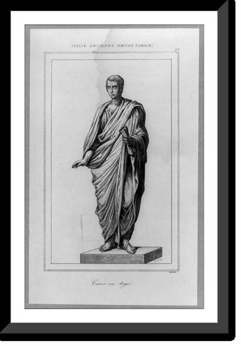 Historic Framed Print, [C. Julius Caesar, full-length statue, standing ...