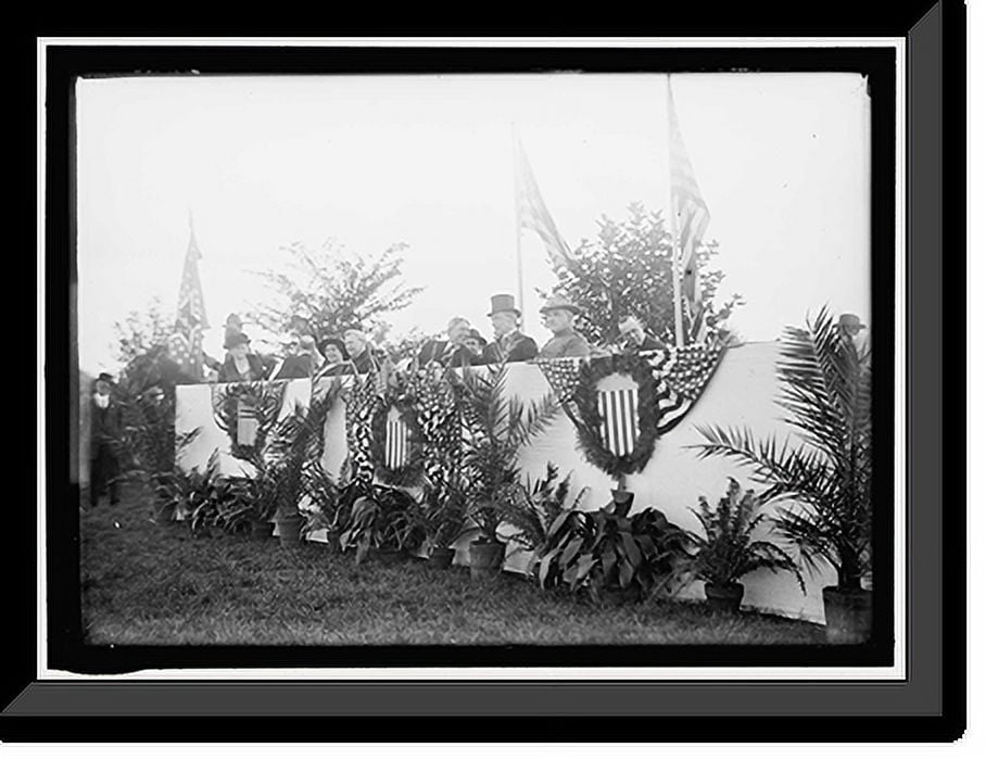 Historic Framed Print, CAVALRY REVIEW BY PRESIDENT WILSON. IN REVIEWING ...