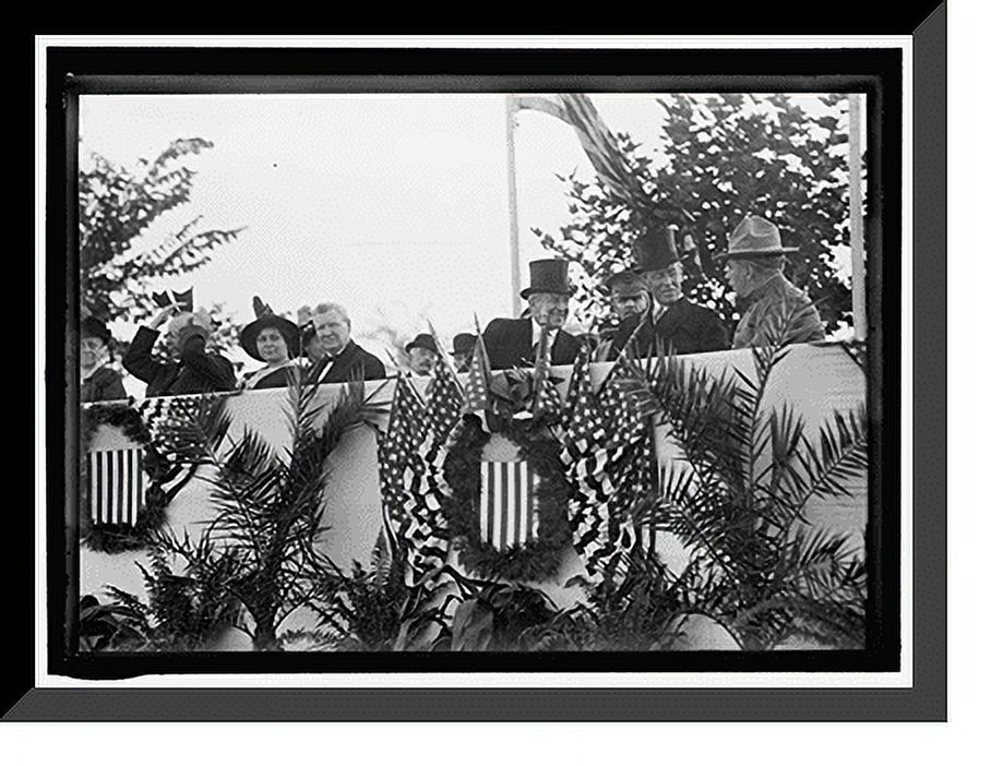 Historic Framed Print, CAVALRY REVIEW BY PRESIDENT WILSON. IN REVIEWING ...