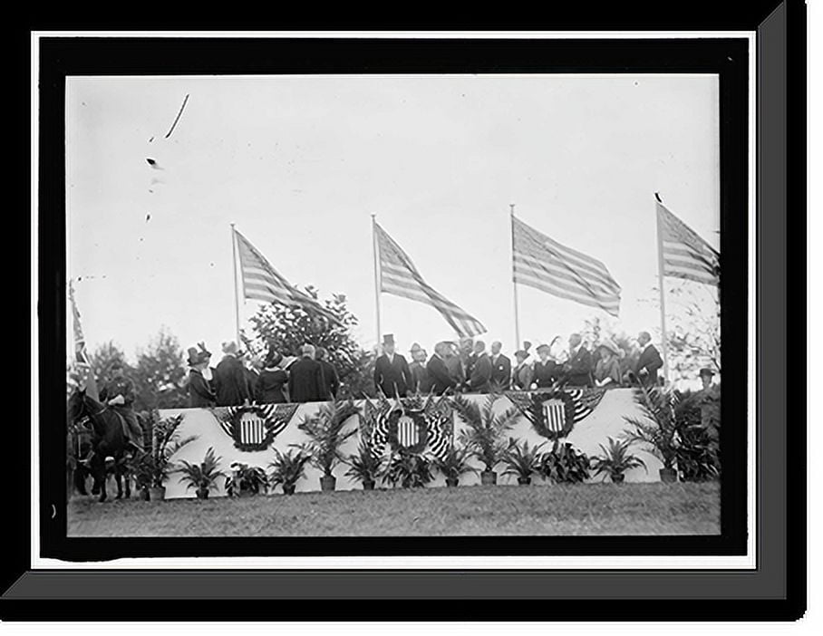 Historic Framed Print, CAVALRY REVIEW BY PRESIDENT WILSON. SEEN IN ...
