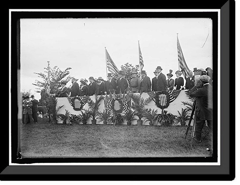 Historic Framed Print, CAVALRY REVIEW BY PRESIDENT WILSON. SEEN IN ...
