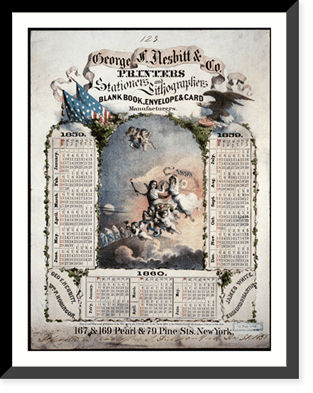 Historic Framed Print, [Calendar for George F. Nesbitt & Co., printers ...