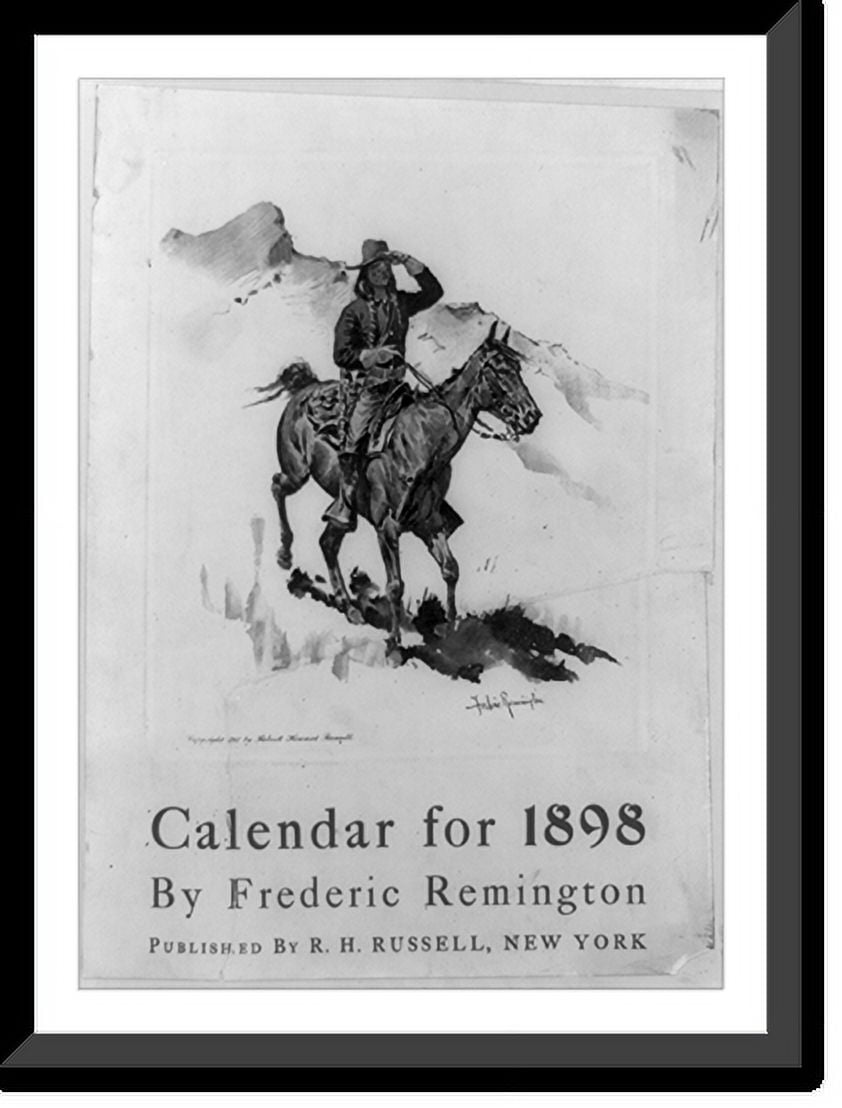 Historic Framed Print, Calendar for 1898 by Frederic Remington.Frederic Remington., 17-7/8" x 21 ...