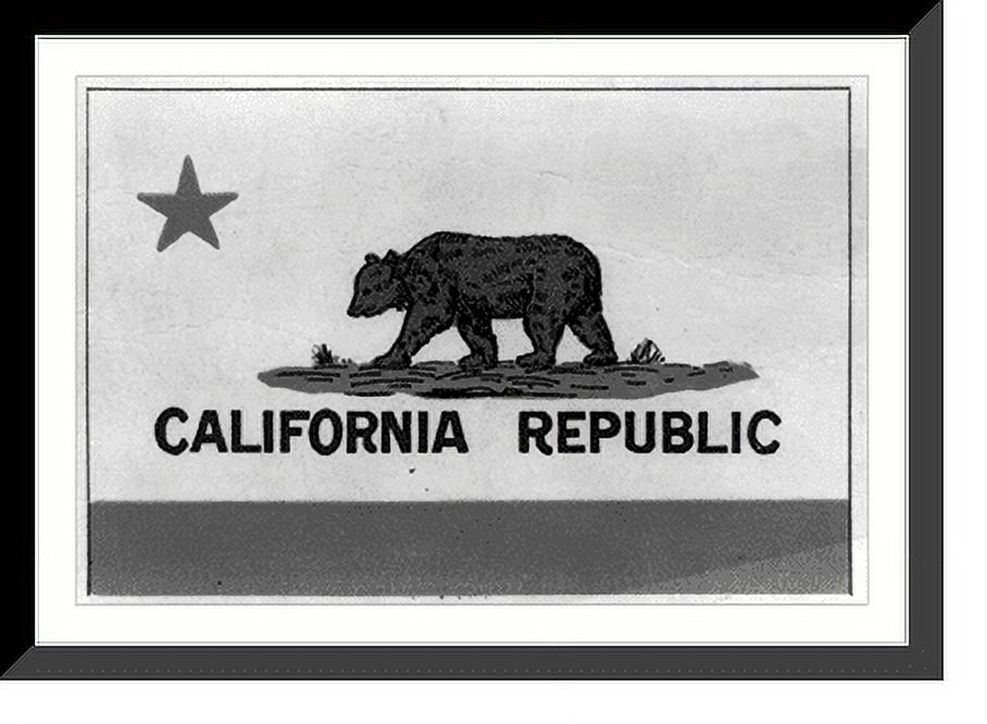 Historic Framed Print, [California state flag depicting grizzly bear ...
