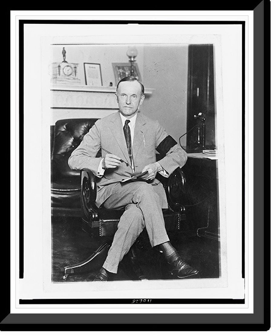 Historic Framed Print, [Calvin Coolidge, full-length portrait, seated ...