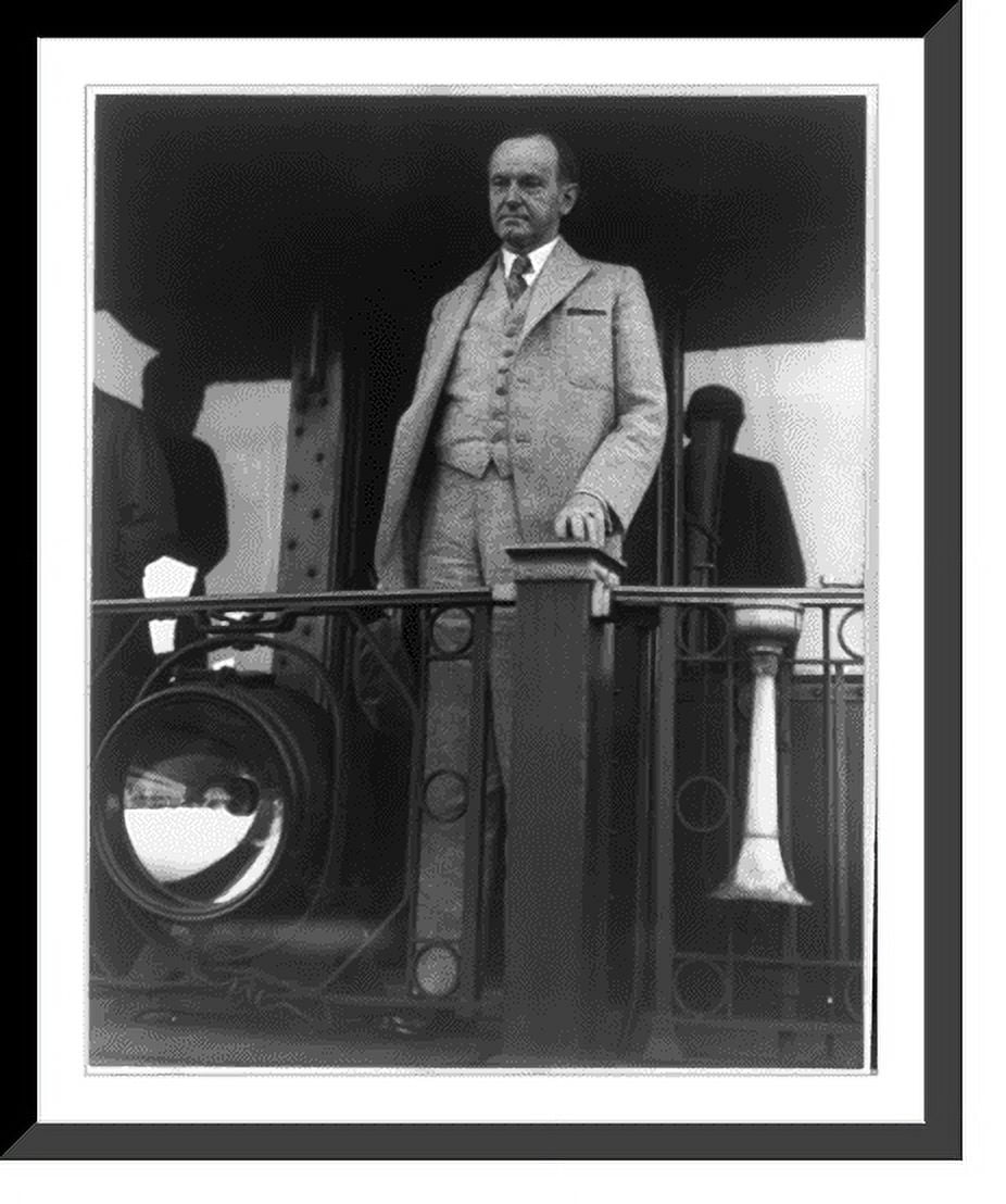 Historic Framed Print, Calvin Coolidge, full length, standing on the ...