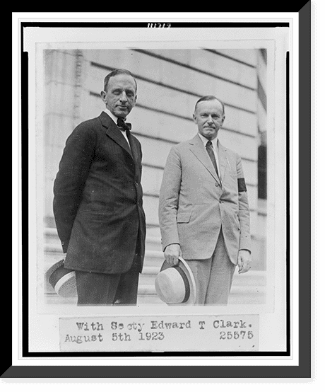 Historic Framed Print, [Calvin Coolidge posed standing with Edward T ...