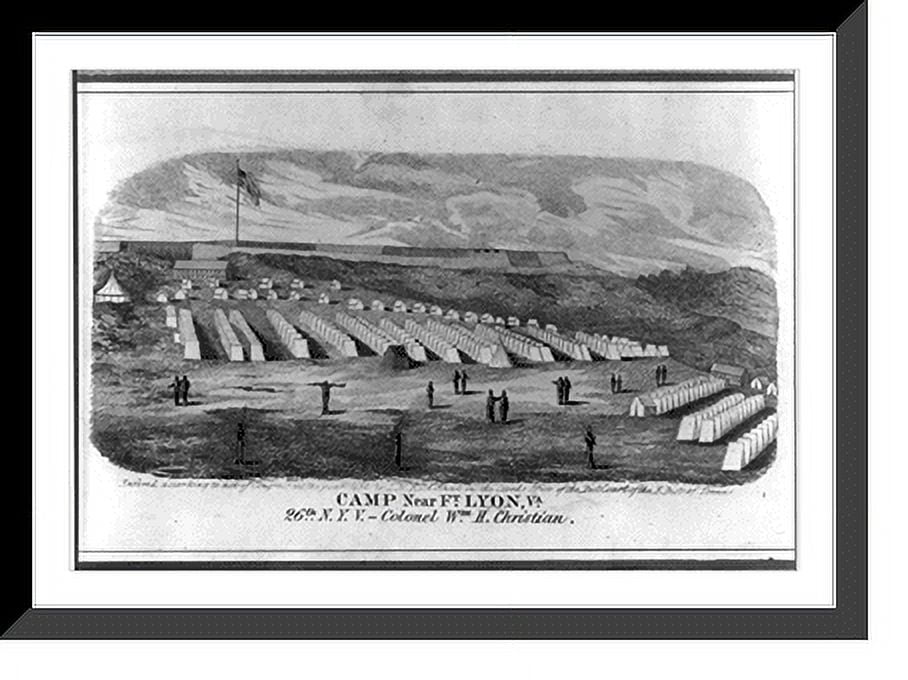Historic Framed Print, Camp near Ft. Lyon, Va. 26th N.Y.V. - Colonel Wm ...