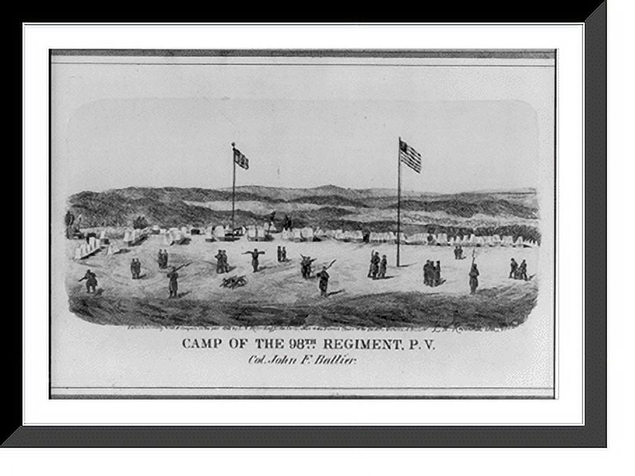 Historic Framed Print, Camp of the 98th Regiment, P[ennsylvania] V ...