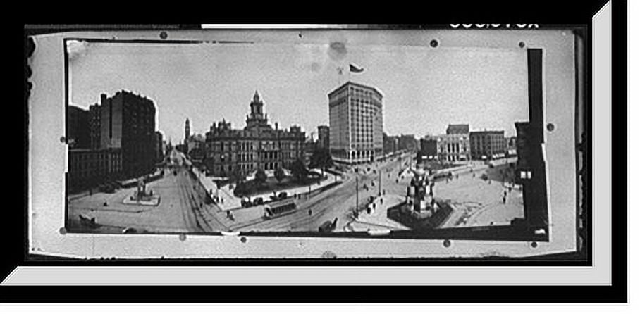 Historic Framed Print, [Campus Martius, with Detroit City Hall and ...