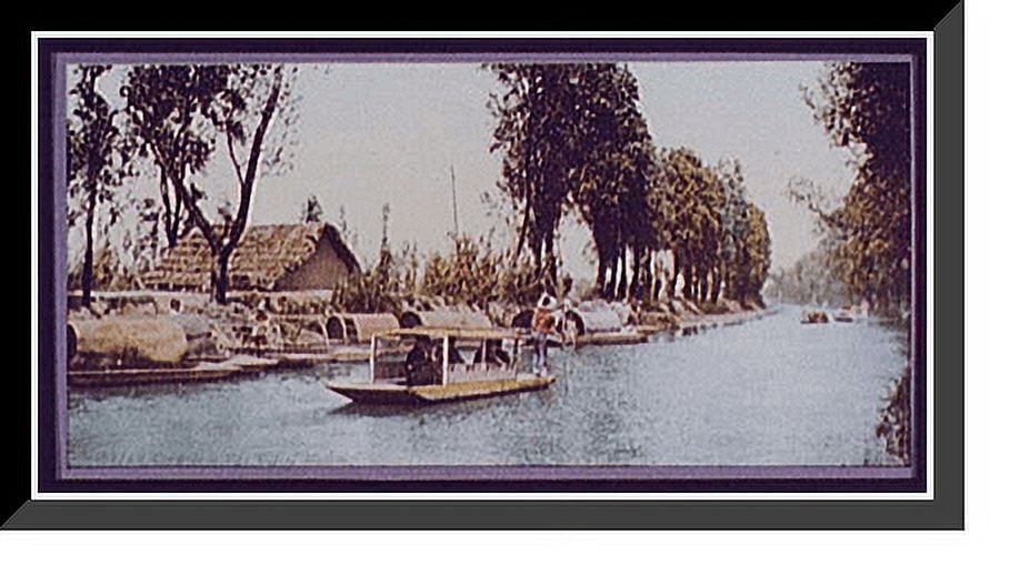Historic Framed Print, Canal de la Viga, City of Mexico, 17-7/8" x 21-7 ...