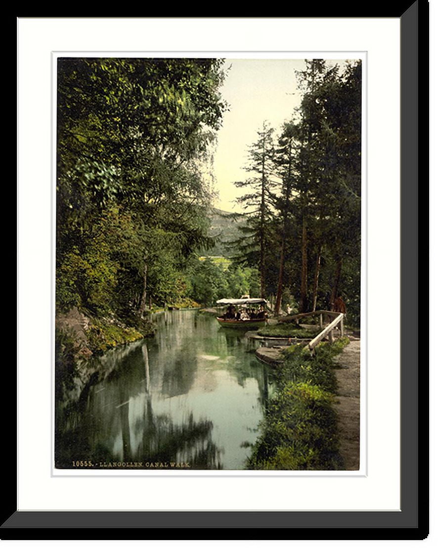 Historic Framed Print, Canal walk Llangollen Wales, 17-7/8" x 21-7/8 ...