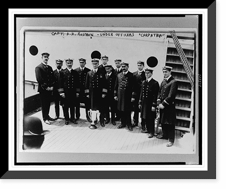 Historic Framed Print, Capt. A.H. Rostron and under officers of ...
