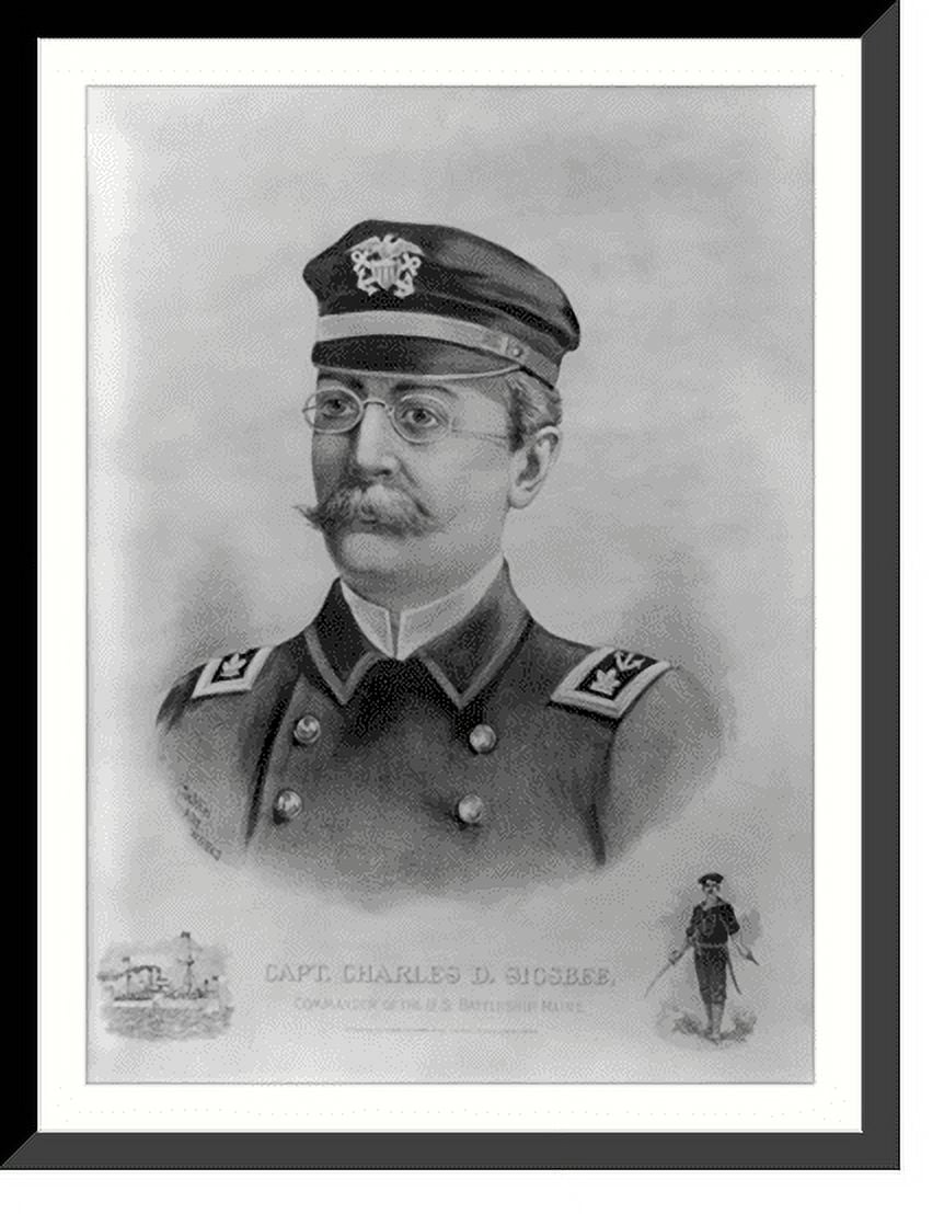 Historic Framed Print, Capt. Charles D. Sigsbee, Commander of the U.S ...