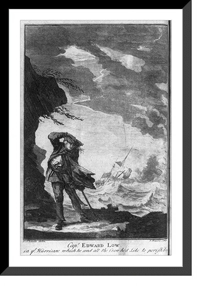 Historic Framed Print, Capt. Edward Low in a hurricane which he and all ...