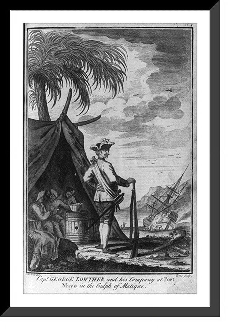 Historic Framed Print, Capt. George Lowther and his company at Port ...