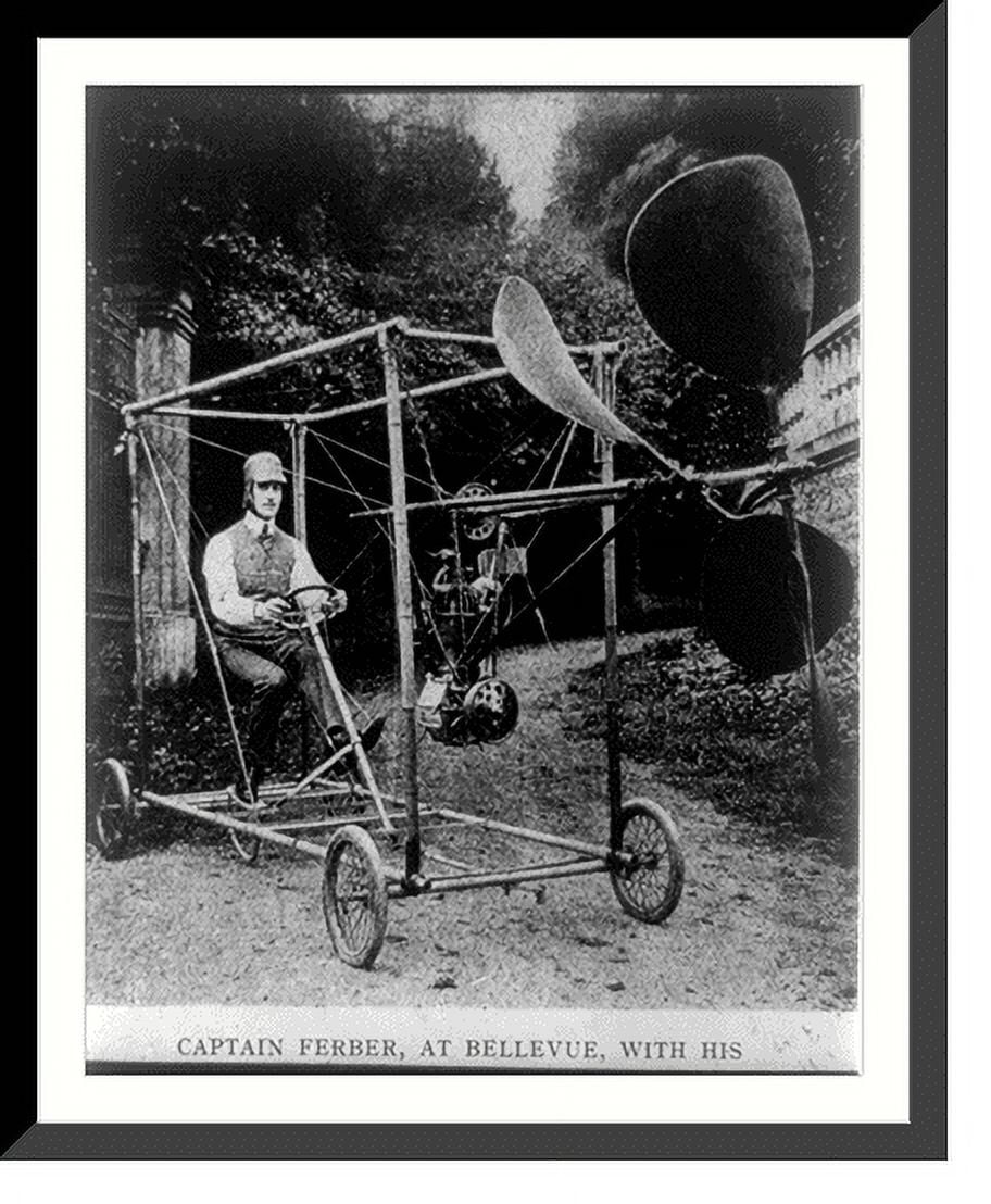 Historic Framed Print, Captain Ferdinand Ferber at Belleview with his ...